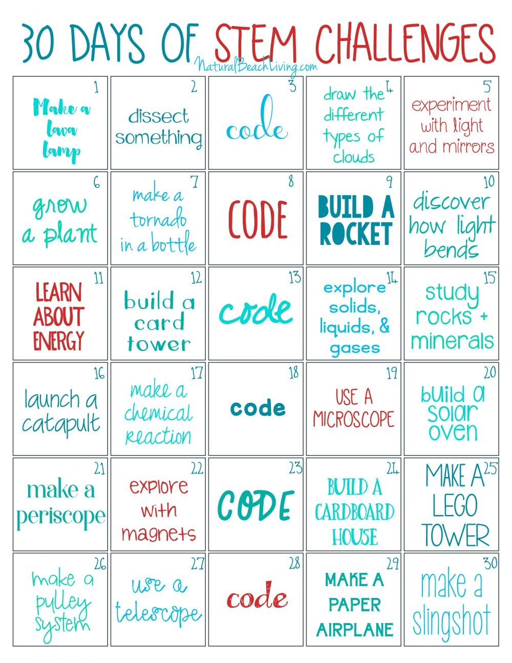 30 Days Of Stem Activities Stem Challenge Natural Beach Living 30 Days Of Stem Activities Stem Challenge Natural Beach Living