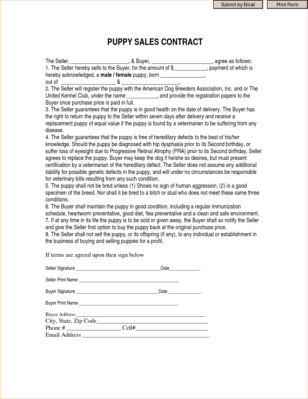 Free Printable Dog Transfer Of Ownership Form