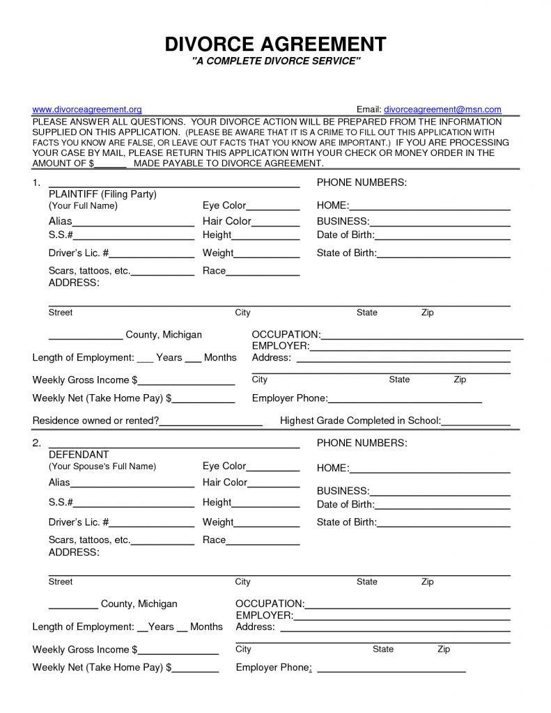 Fake Divorce Decree Kaza psstech co Free Printable Divorce Papers 