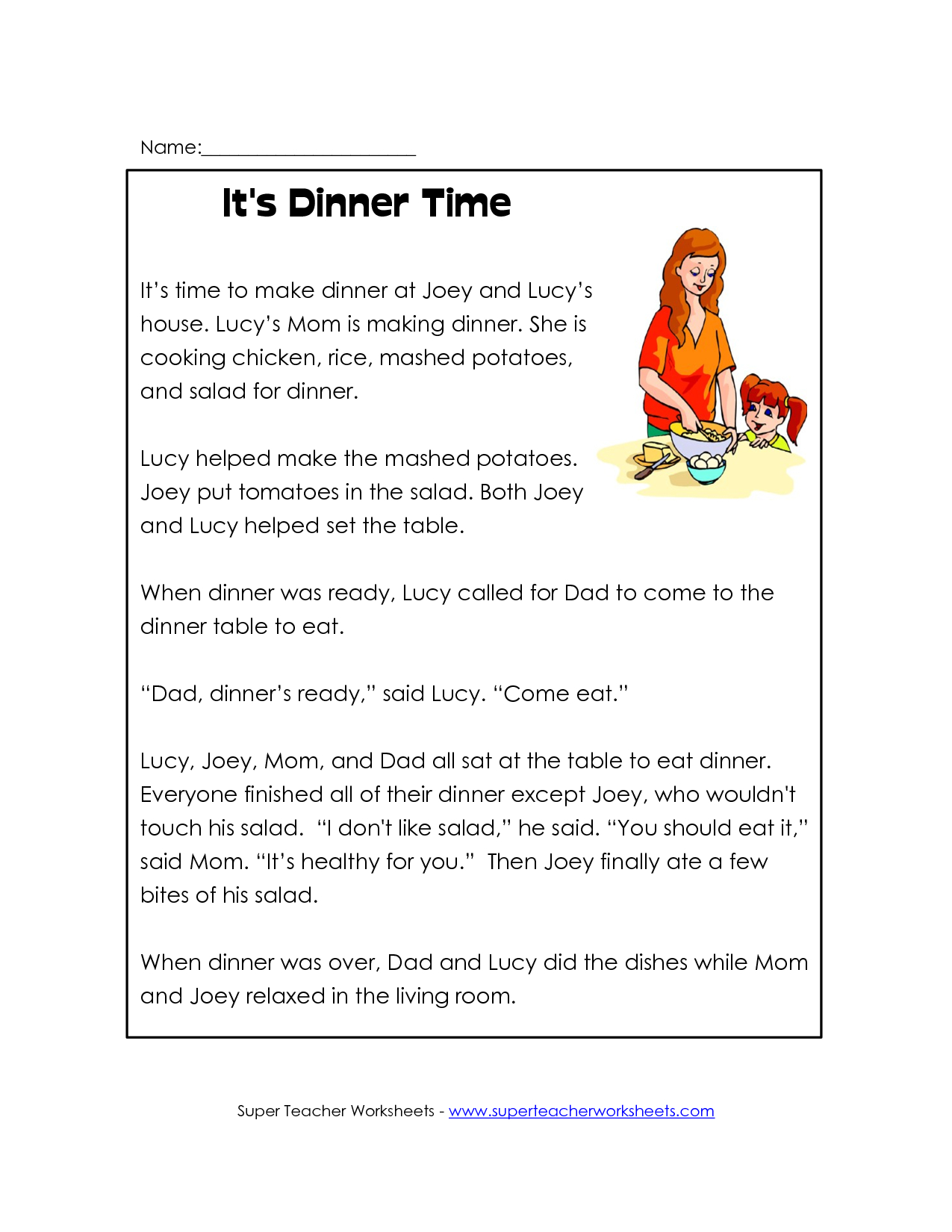 This Is A Reading Comprehension Worksheet Intended To Help Readers