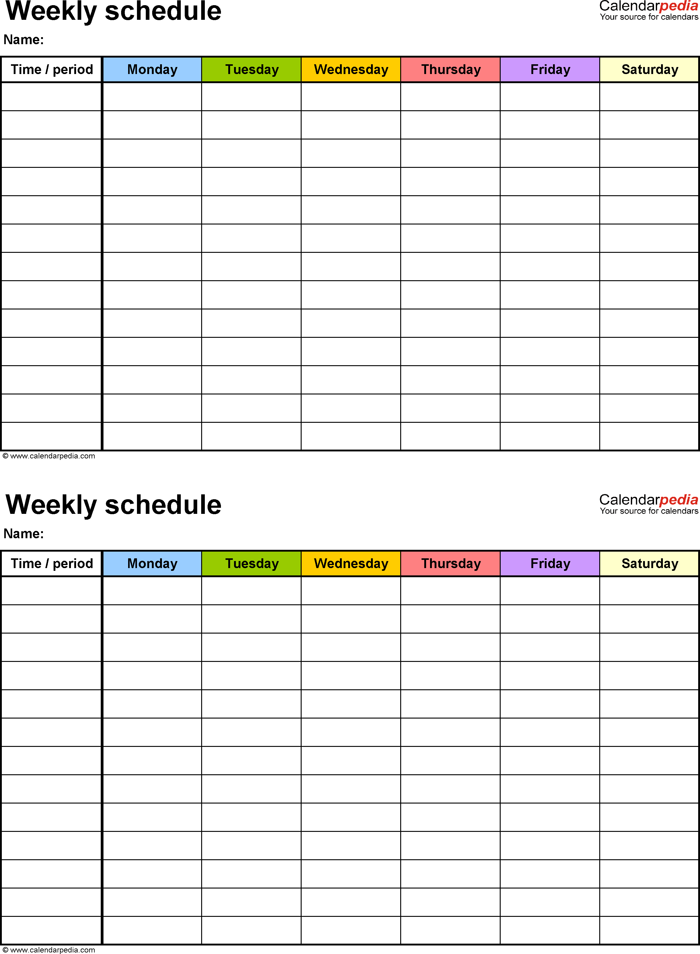 Free Weekly Schedule Maker Blank Work Schedules Template Free Printable Work Schedule Maker 