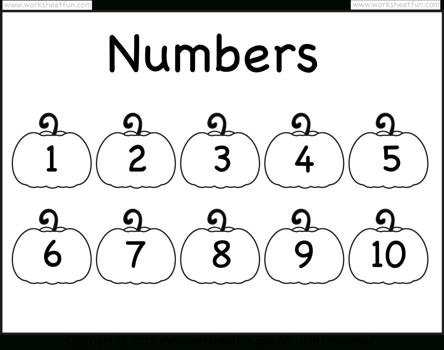 Numbers 1 10 Preschool Printables Learning Printable Number Chart 1