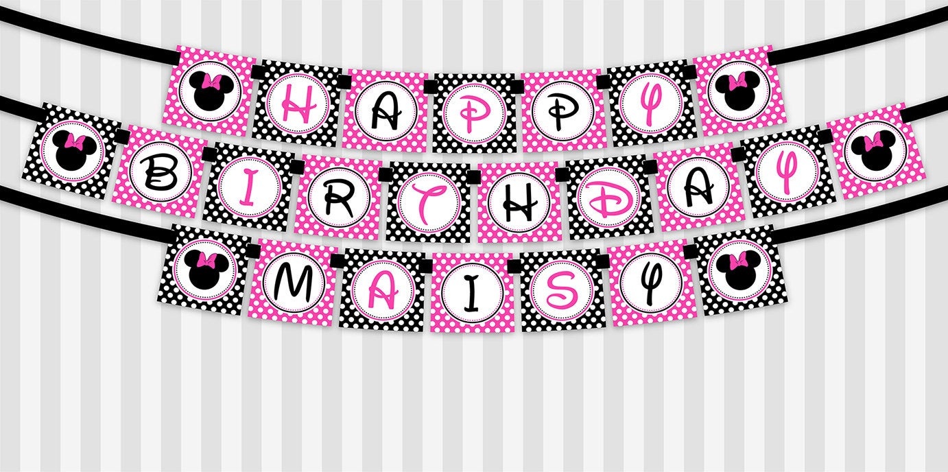Free Printable Minnie Mouse Birthday Banner Free Printable