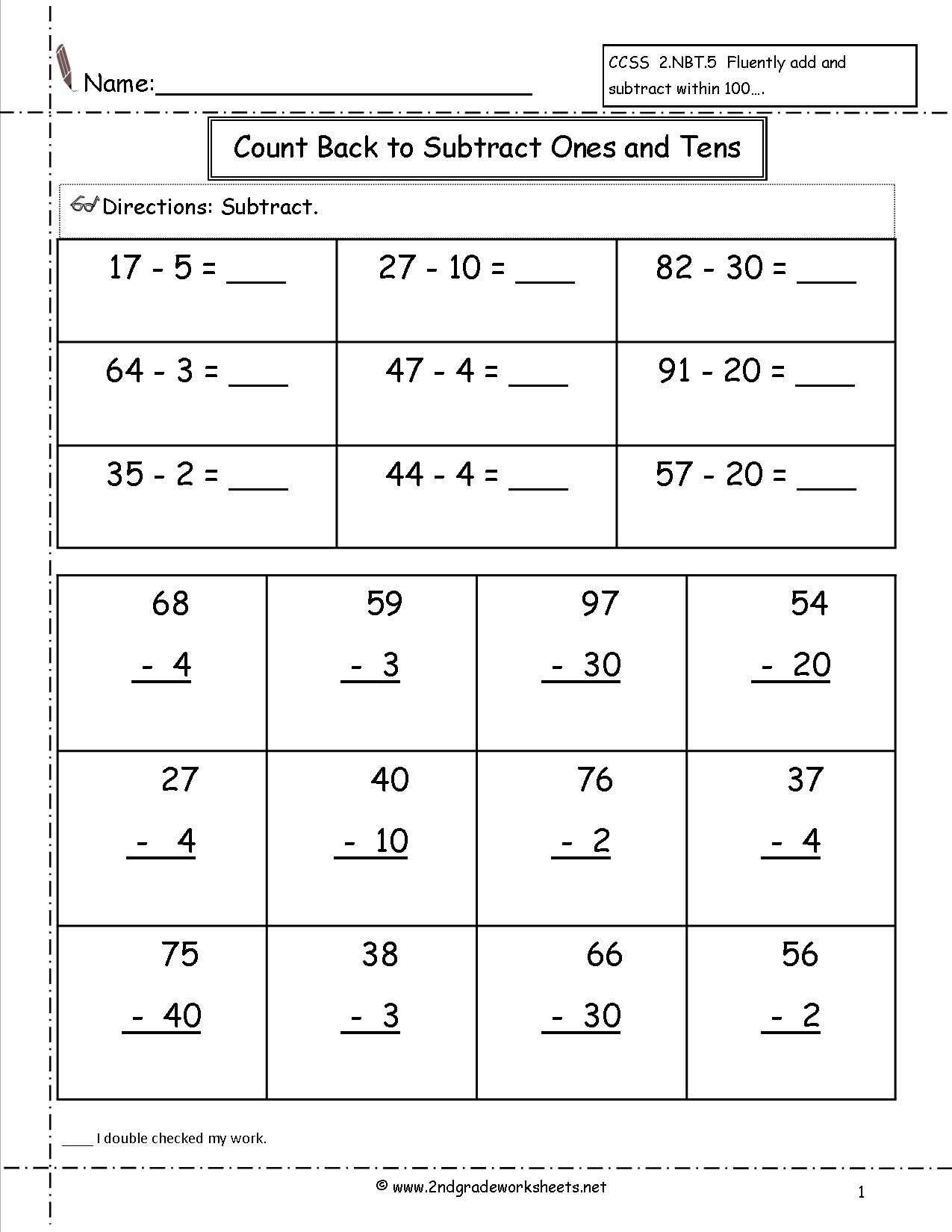 Free Printable Subtraction Worksheets Free Printable