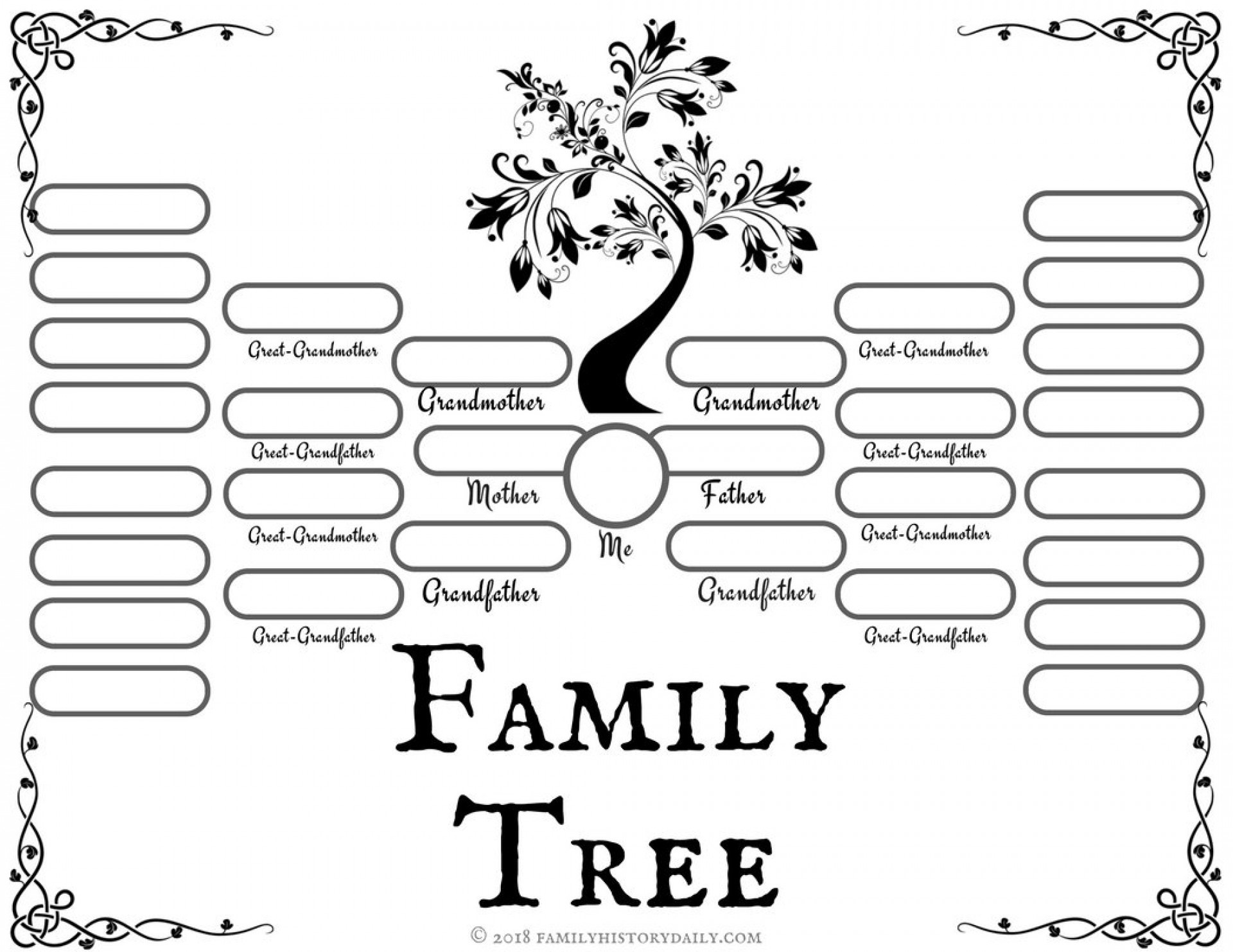 Family Tree 4 Generations Templates Family Tree Template Word Gambaran