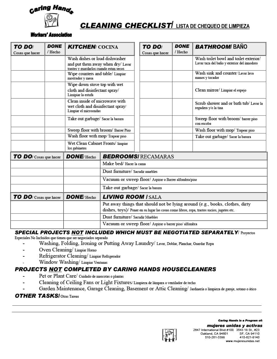 Free Printable House Cleaning Checklist Free Printable Free Printable House Cleaning Checklist Free Printable
