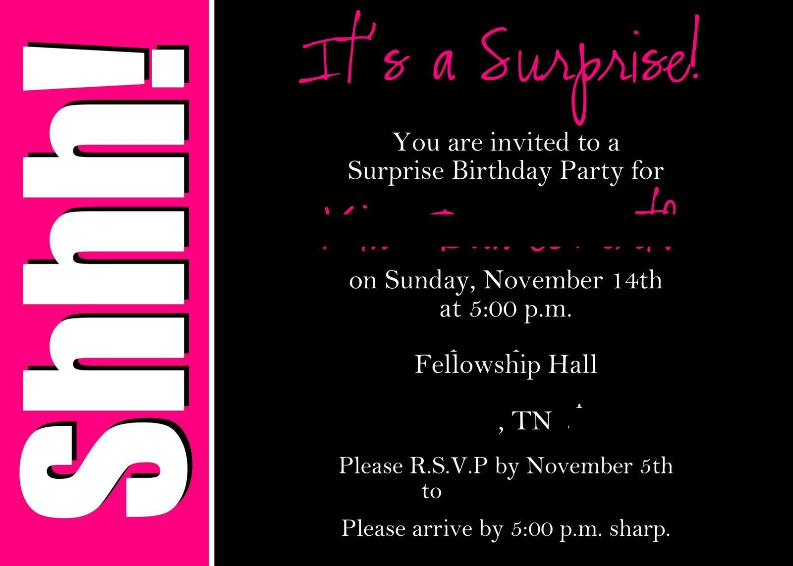Free Printable Surprise 40Th Birthday Party Invitations Free Printable