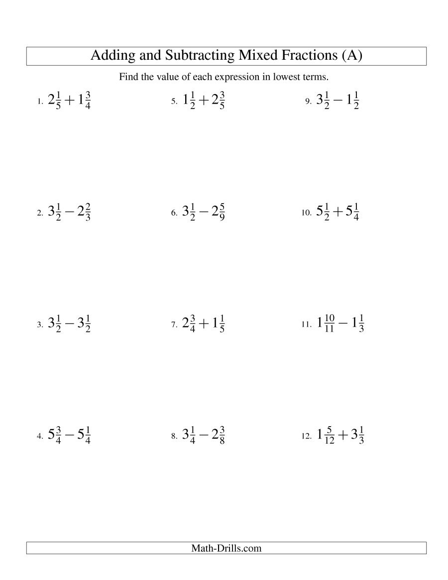 Free Printable Mixed Addition And Subtraction Worksheets Free Printable