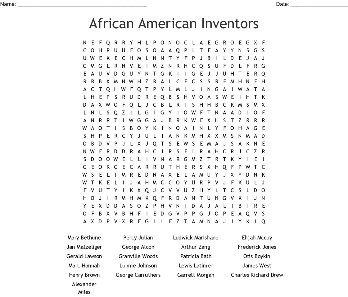 Free Printable Black History Month Word Search Free Printable