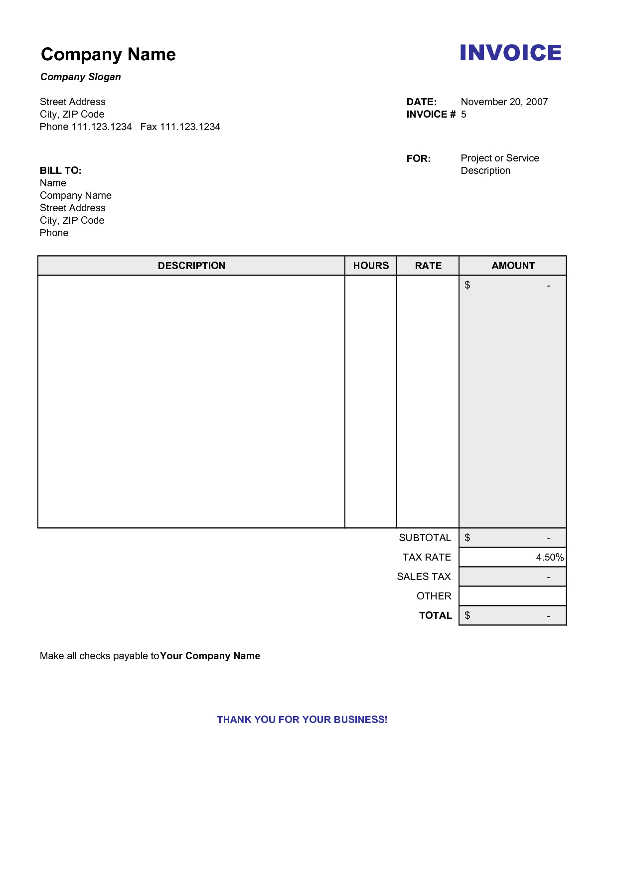 100 Free Invoice Templates Print Email As Pdf Fast Secure 