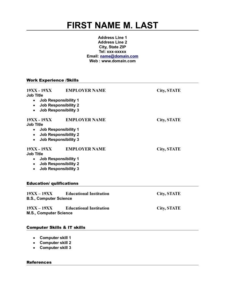 Resume Templates Blank Free Printable Valid 68 Fresh Collection Free 