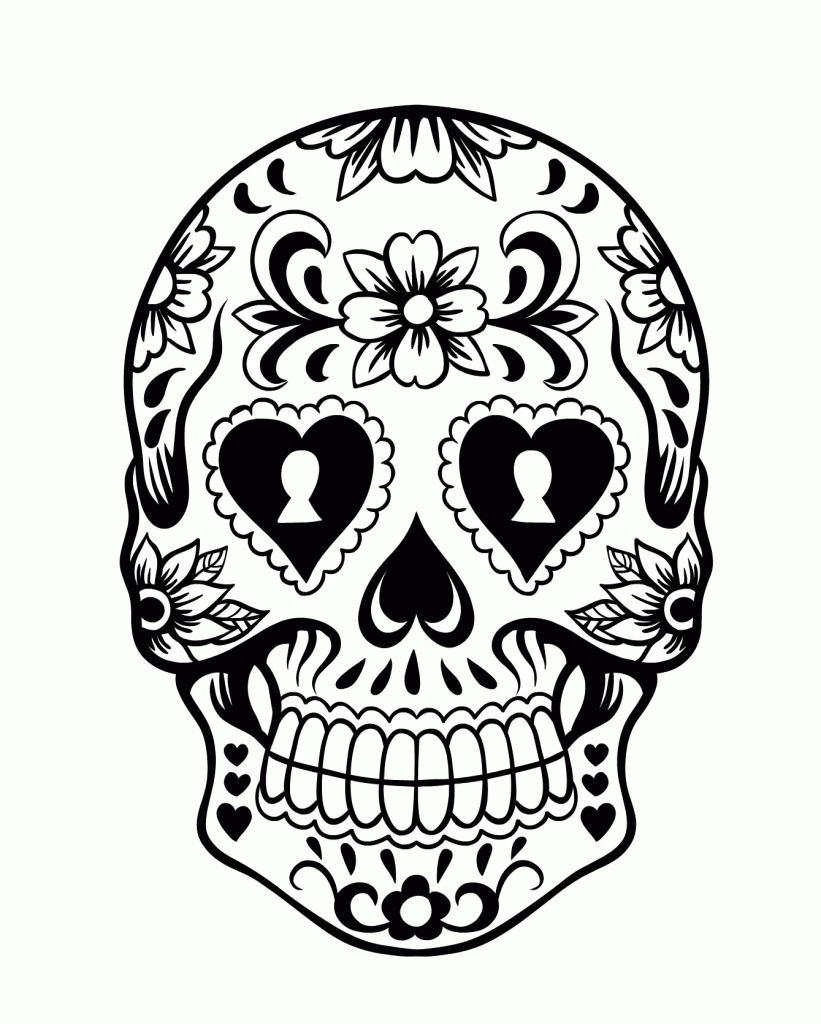 Day Of The Dead Skull Template Printable Printable Word Searches