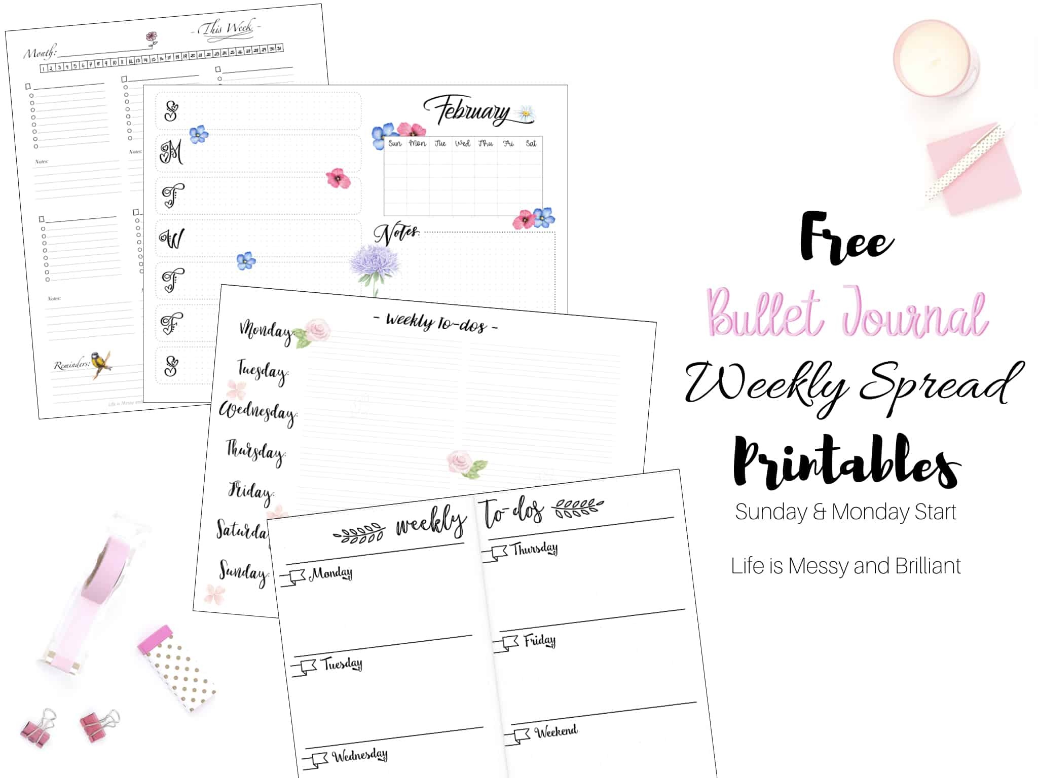 Free Bullet Journal Printables Free Printable Journal Templates 