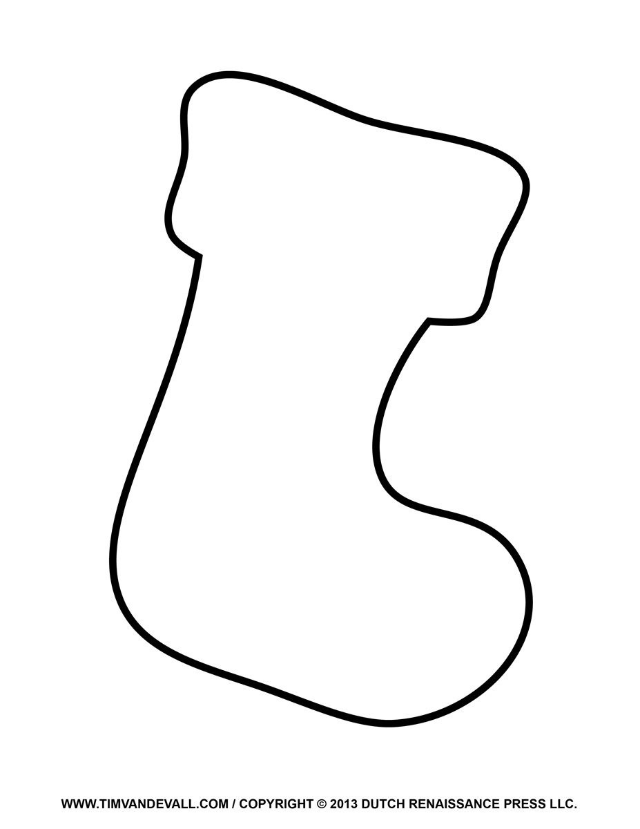 Christmas Stocking Template Printable Free Free Printable