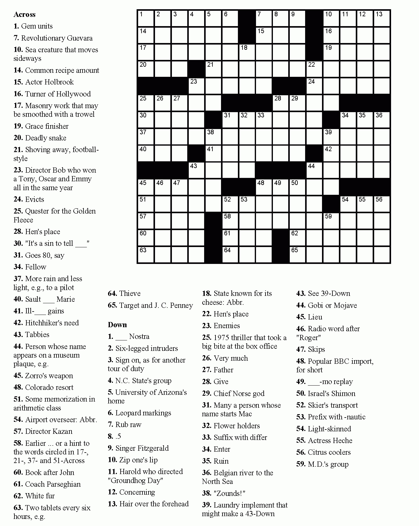 Easy Printable Crossword Puzzles Elder Care Dementia Care Create