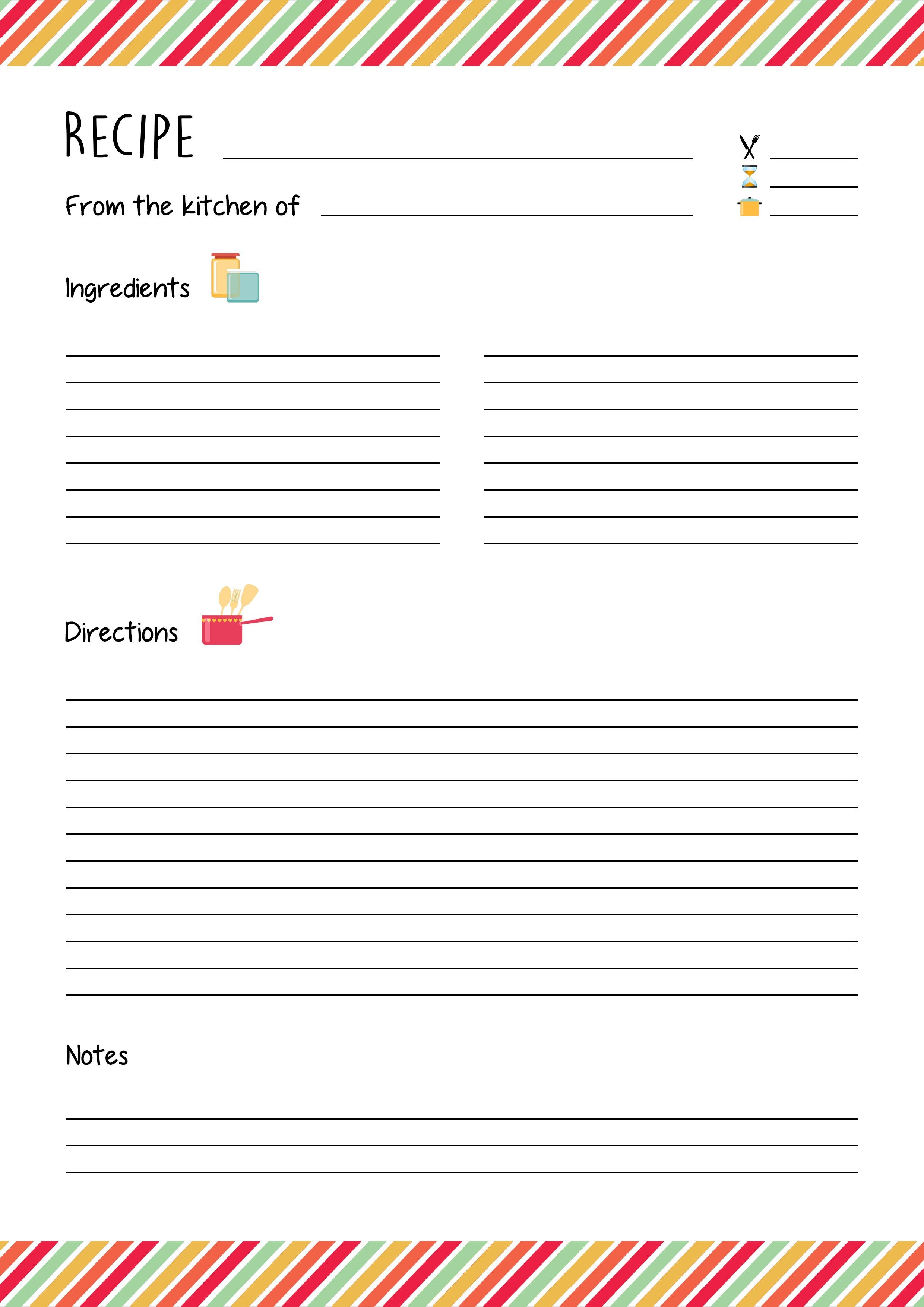 Free Recipe Card Template Printable Paper Trail Design Free 