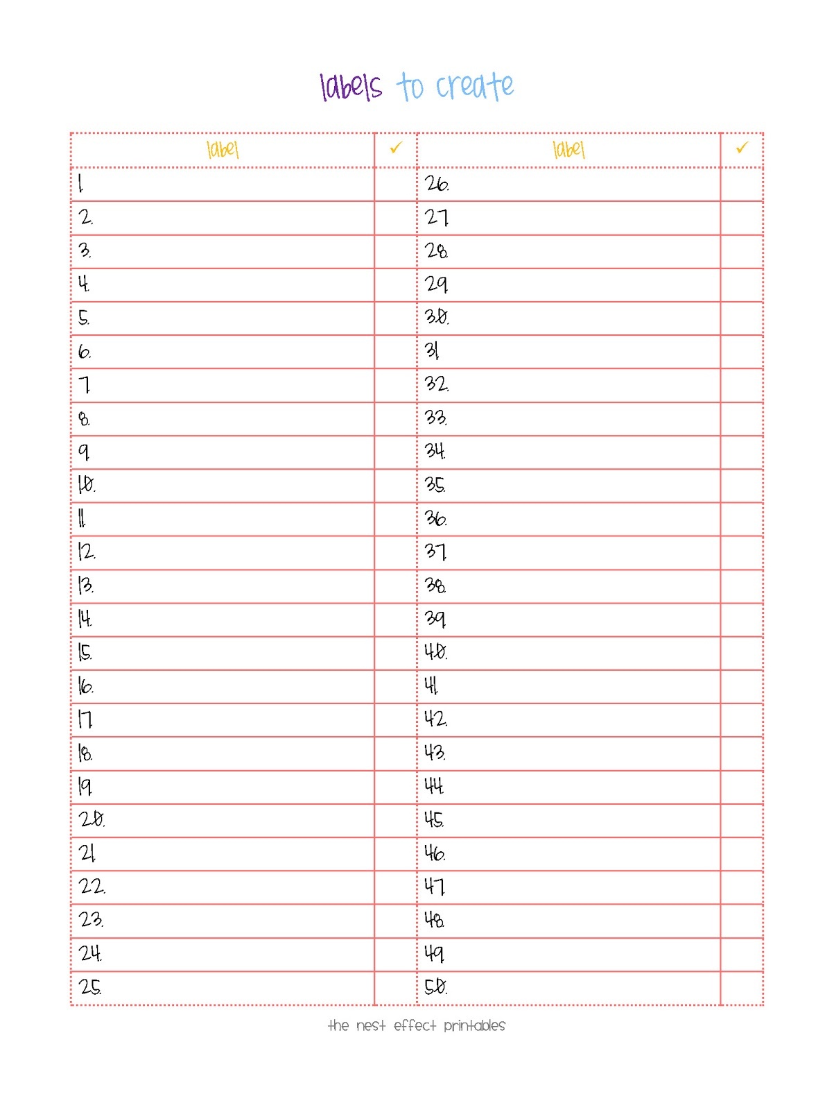 Free Printables Documents Updated The Nesting Effect Free Printable Numbered List Free 