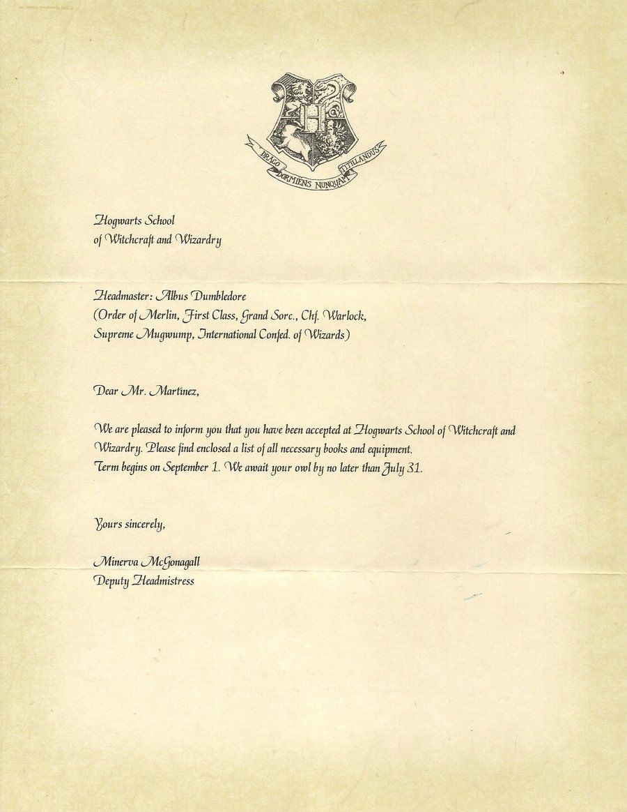Hogwarts Acceptance Letter Template Free Printable Printable Templates