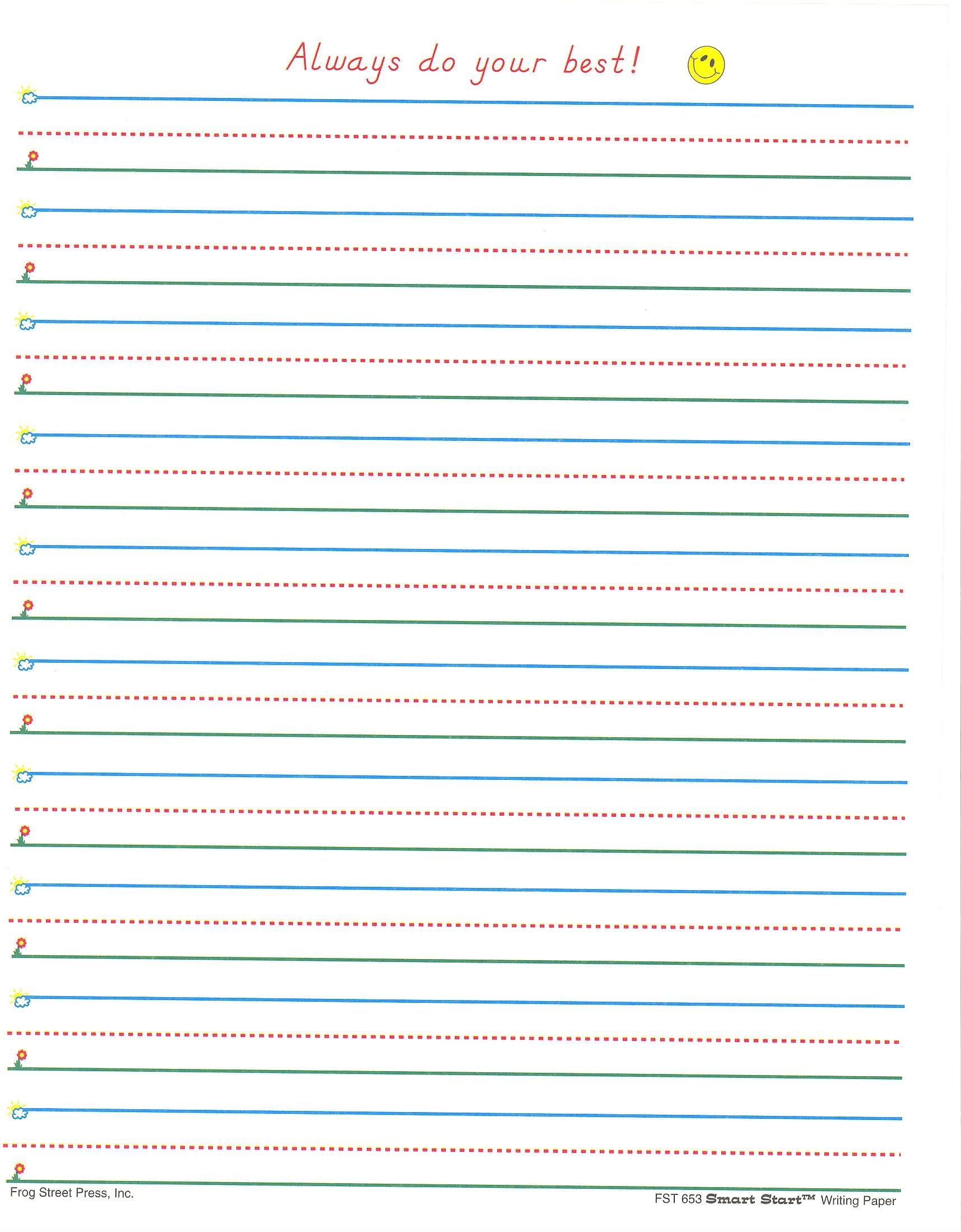 Lined Paper Printable Kindergarten