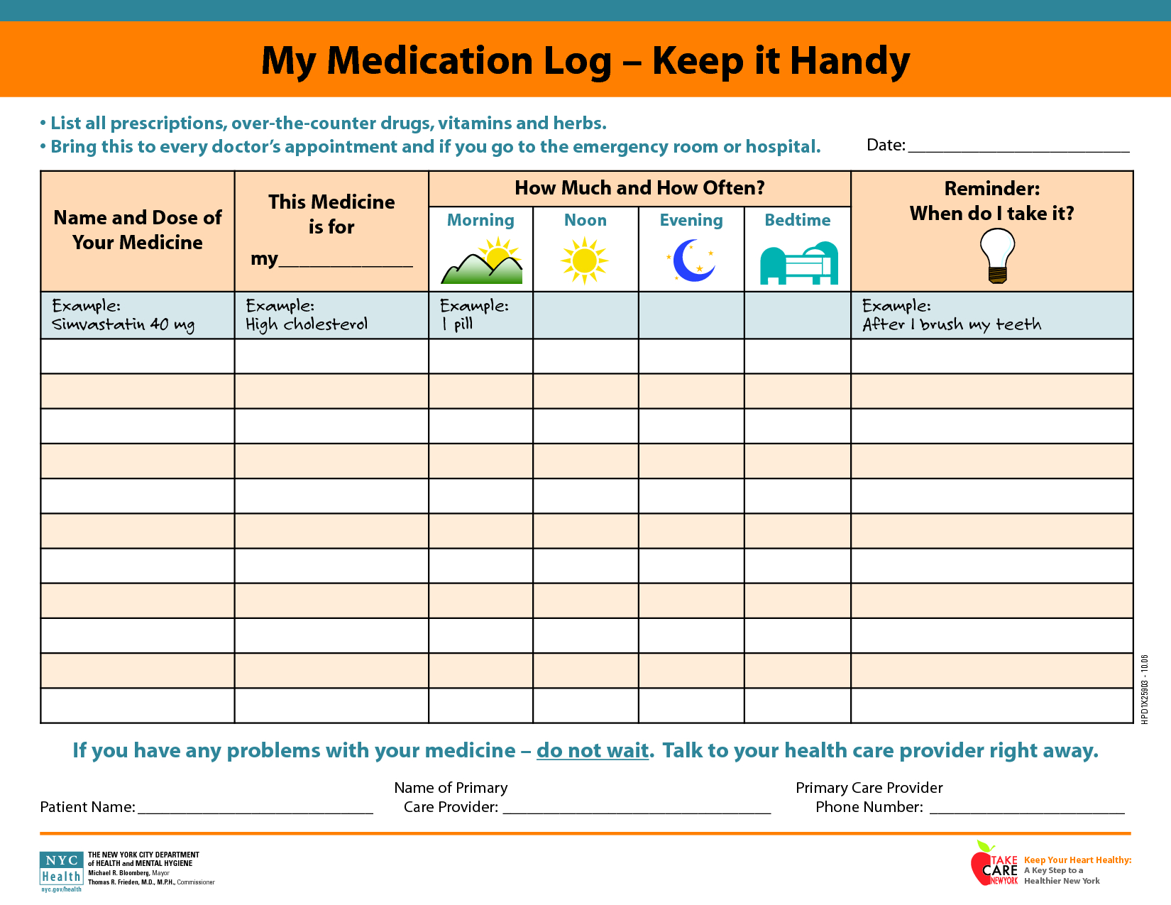 Download Print A Free Daily Medicine Record Sheet Myria Free 