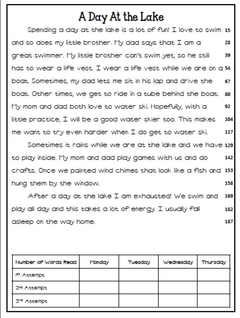 Printable 5Th Grade Fluency Passages C Ile E H kmedin Free